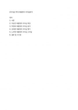 [리더쉽] 역대 대통령의 리더쉽분석-1페이지
