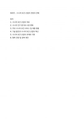 레포트 - 시니어 보건 산업의 전망과 견해-1페이지