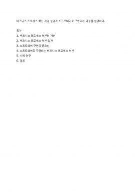 비즈니스 프로세스 혁신 과정 설명과 소프트웨어로 구현되는 과정을 설명하라.-1페이지