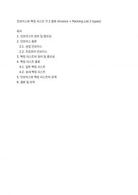 인보이스와 팩킹 리스트 각 2 종류 (Invoice + Packing List 2 types)-1페이지