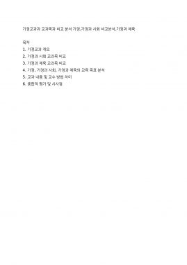 가정교과과 교과목과 비교 분석 가정,가정과 사회 비교분석,가정과 체육-1페이지