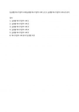 [실생활 에너지절약 사례]실생활 에너지절약 사례 1,2,3, 실생활 에너지절약 사례 4,5 분석-1페이지