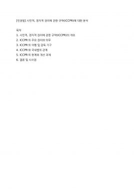 [인권법] 시민적, 정치적 권리에 관한 규약(ICCPR)에 대한 분석-1페이지