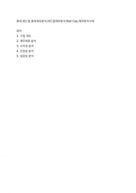 롯데,레드캡,롯데재무분석,레드캡재무분석,Red Cap,재무분석사례-1페이지