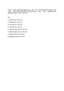 [기술자, 기술] 측량기술자(측량기술자의 직업, 자격), 토목기술자(토목기술자의 직업, 자격), 항공우주공업기술자(항공우주공업기술자의 직업, 자격), 환경공학기술자(환경공학기술자의 직업, 자격) 분석-1페이지