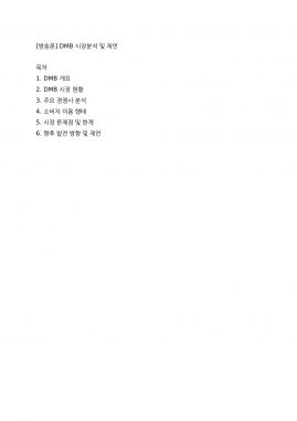 [방송론] DMB 시장분석 및 제언-1페이지