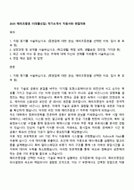 2025 메리츠증권 IT(대졸신입) 자기소개서 지원서와 면접자료-1페이지