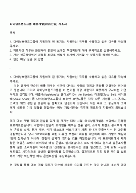 다이닝브랜즈그룹 메뉴개발(2026신입) 자소서-1페이지