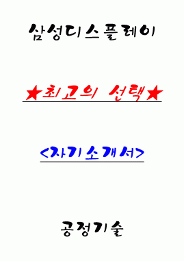 삼성디스플레이 공정기술 자기소개서-1페이지
