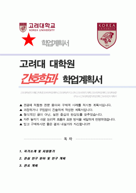 고려대학교 간호대학원 간호학과 연구계획서-1페이지