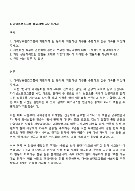 다이닝브랜즈그룹 해외사업 자기소개서-1페이지