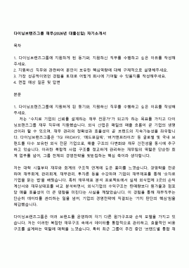 다이닝브랜즈그룹 재무(2026년 대졸신입) 자기소개서-1페이지