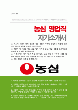 농심 국내영업 자기소개서-1페이지