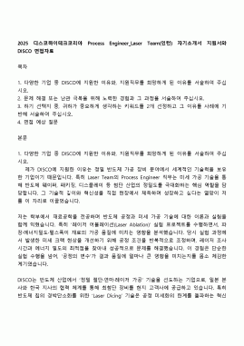 2025 디스코하이테크코리아 Process Engineer_Laser Team(인턴) 자기소개서 지원서와 DISCO 면접자료-1페이지