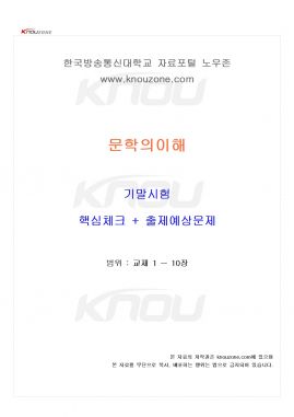 2025년 2학기 문학의이해 기말시험 핵심체크-1페이지