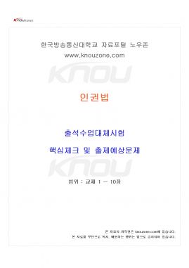 2025년 2학기 인권법 출석수업대체시험 핵심체크-1페이지