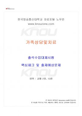 2025년 2학기 가족상담및치료 출석수업대체시험 핵심체크-1페이지