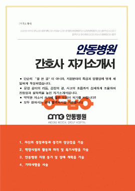 안동병원 간호사 자소서-1페이지