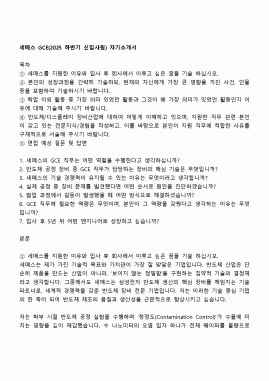 세메스 GCE(2025 하반기 신입사원) 자기소개서-1페이지