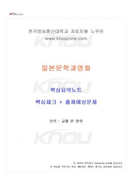 2025년 2학기 일본문학과영화 교재 전 범위 핵심요약노트-1페이지