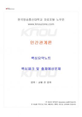 2025년 2학기 인간관계론 교재 전 범위 핵심요약노트-1페이지