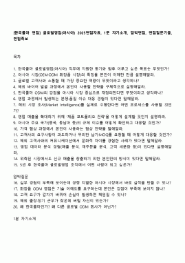 [한국콜마 면접] 글로벌영업(아시아) 2025면접자료, 1분 자기소개, 압박면접, 면접질문기출, 면접족보-1페이지