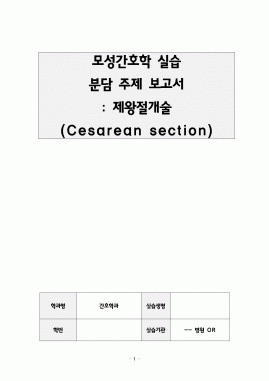 제왕절개, 아두골반불균형 문헌고찰-1페이지