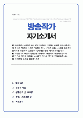 방송작가 자기소개서-1페이지