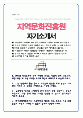 지역문화진흥원 자기소개서-1페이지