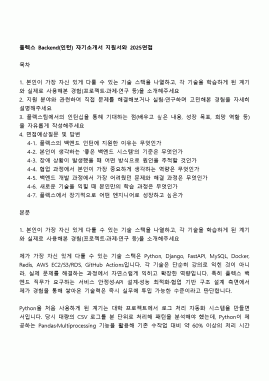 플렉스 Backend(인턴) 자기소개서 지원서와 2025면접-1페이지