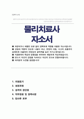 물리치료사 자기소개서-1페이지