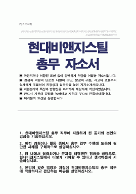 현대비앤지스틸 총무 자기소개서 (총무직 자소서)-1페이지