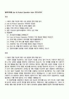 딜라이트룸 User & Product Operation Intern 자기소개서-1페이지