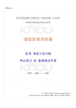 2025년 대중문화의이해 동계계절시험 핵심체크-1페이지
