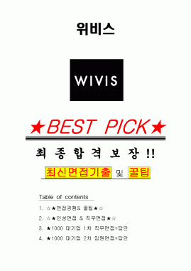 위비스 면접기출+꿀팁+1000대기업 1차 직무면접 + 2차 임원면접 답안-1페이지