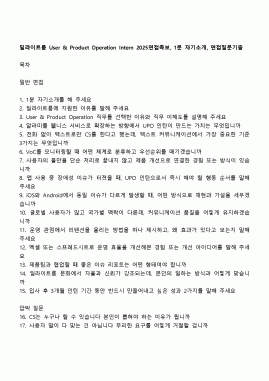 딜라이트룸 User & Product Operation Intern 2025면접족보, 1분 자기소개, 면접질문기출-1페이지