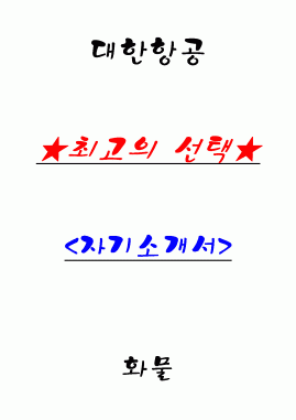 대한항공 화물 자기소개서-1페이지