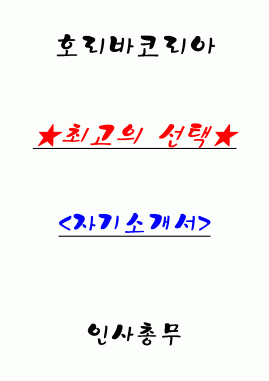 호리바코리아 인사총무 자기소개서-1페이지