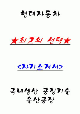 현대자동차 국내생산 공정기술 (울산공장) 자기소개서-1페이지