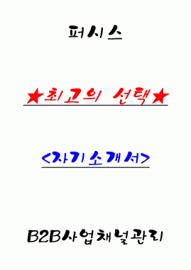 퍼시스 B2B사업채널관리 자기소개서-1페이지