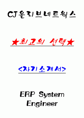 CJ올리브네트웍스 ERP System Engineer 자기소개서-1페이지