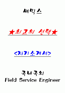 쎄믹스 국내국외 Field Service Engineer 자기소개서-1페이지