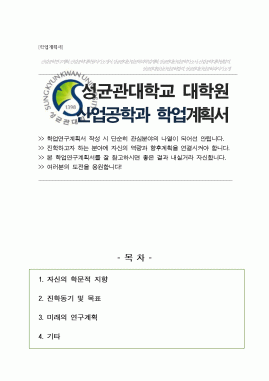 성균관대학교 일반대학원 산업공학과 석사 학업계획서-1페이지