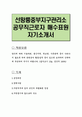조선왕릉중부지구관리소 공무직근로자 매수표원 자기소개서-1페이지