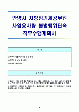 안양시 지방임기제공무원 사업용차량 불법행위단속 직무수행계획서-1페이지