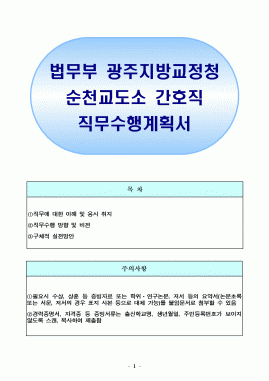 법무부 광주지방교정청 순천교도소 간호직  직무수행계획서-1페이지