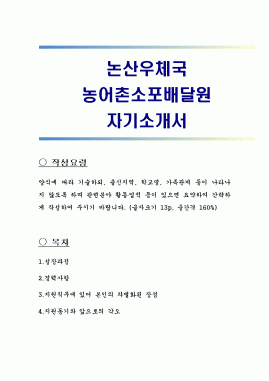 논산우체국 농어촌소포배달원 자기소개서-1페이지