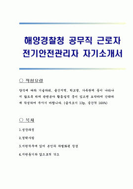 해양경찰청 공무직 근로자 전기안전관리자 자기소개서-1페이지