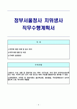 정부서울청사 치위생사 직무수행계획서-1페이지