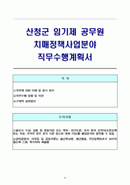 산청군 임기제 공무원 치매정책사업분야 직무수행계획서-1페이지